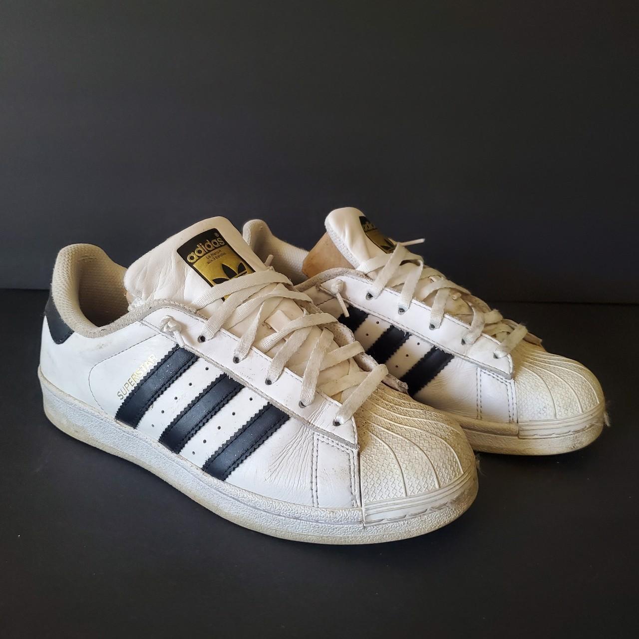 Adidas Superstar trainers in white and black,... | Depop
