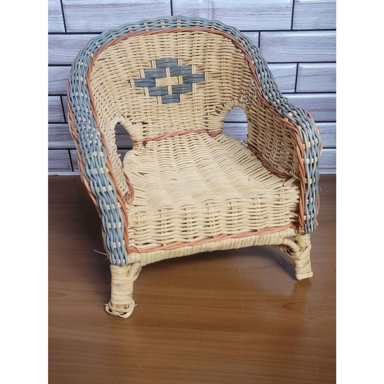 Vintage 80’s Mini Wicker Chair Boho Cottage Shabby... | Depop