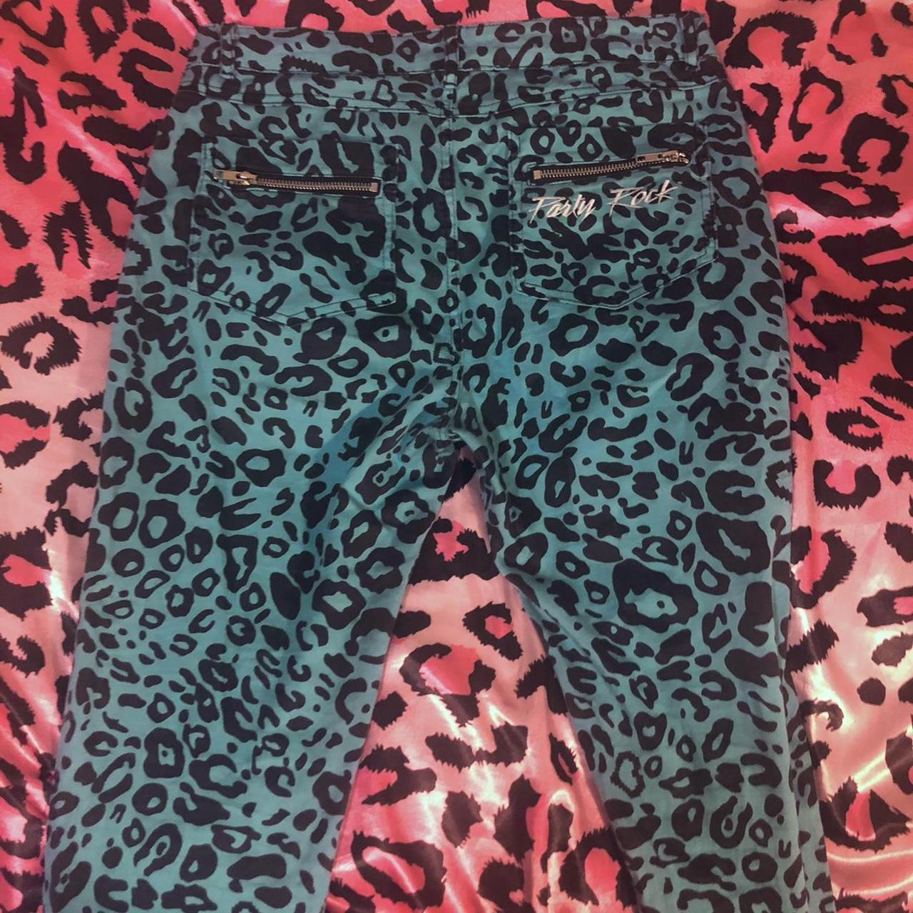Blue leopard print pants 💙🖤💙🖤 LMFAO Party... - Depop