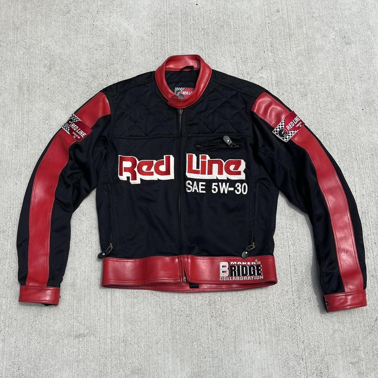 Cropped Redline Motorcycle Jacket Men’s Size:... - Depop