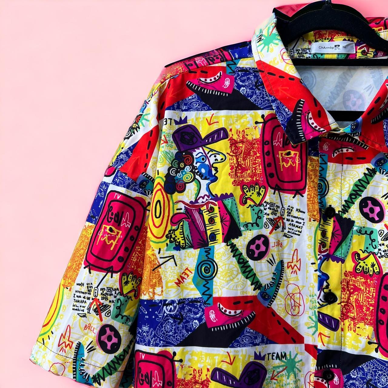 Loud Funky abstract Party Shirt, Men’s XL Pit: ... - Depop