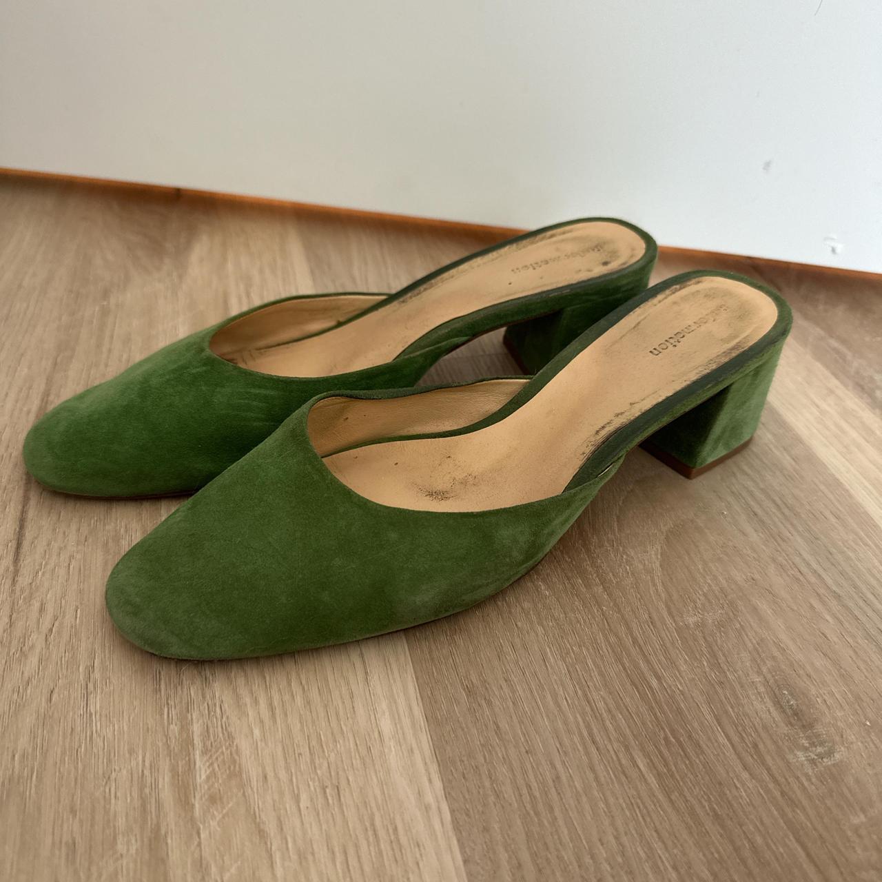 Reformation green suede mule heel - size 8 USA women’s - Depop