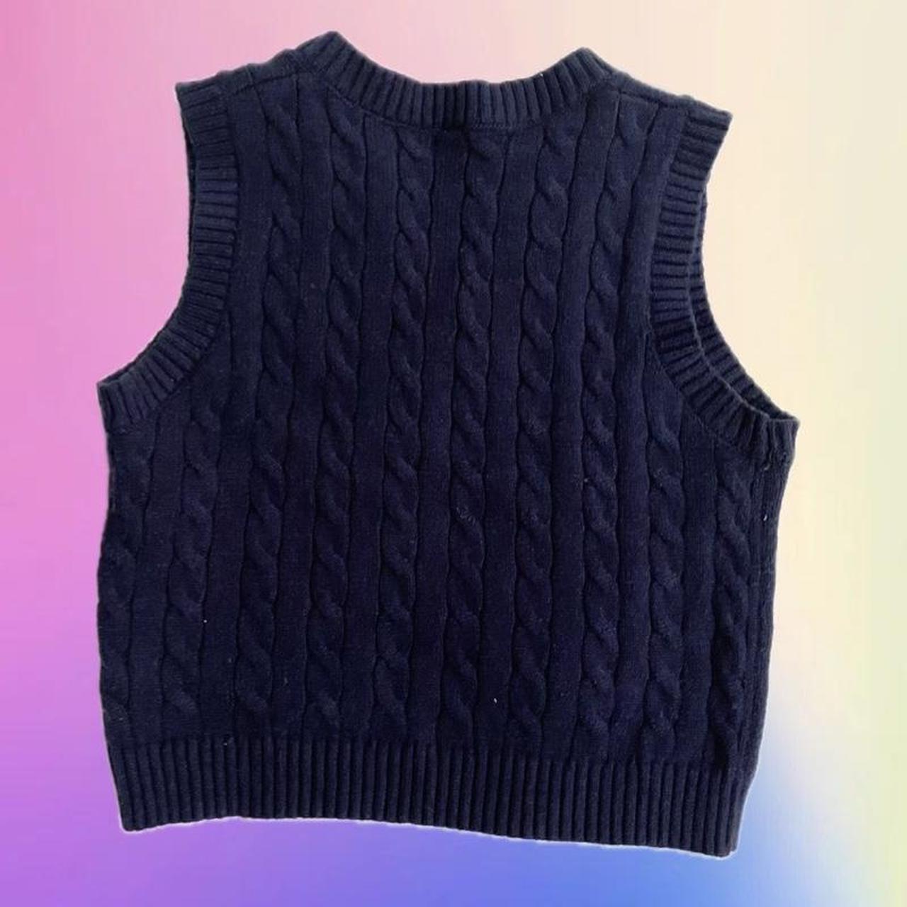 the cutest cropped navy sweatervest super... - Depop