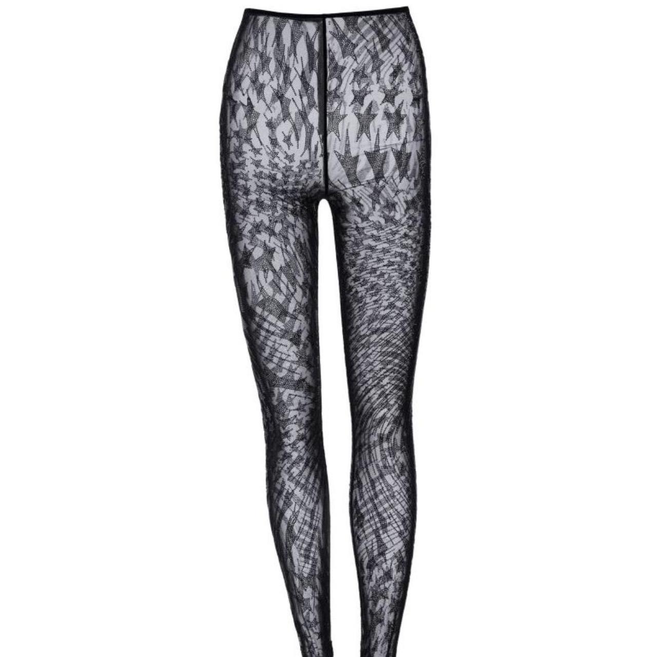 Mugler x H&M Rhinestone-embellished Mesh Tights So... - Depop