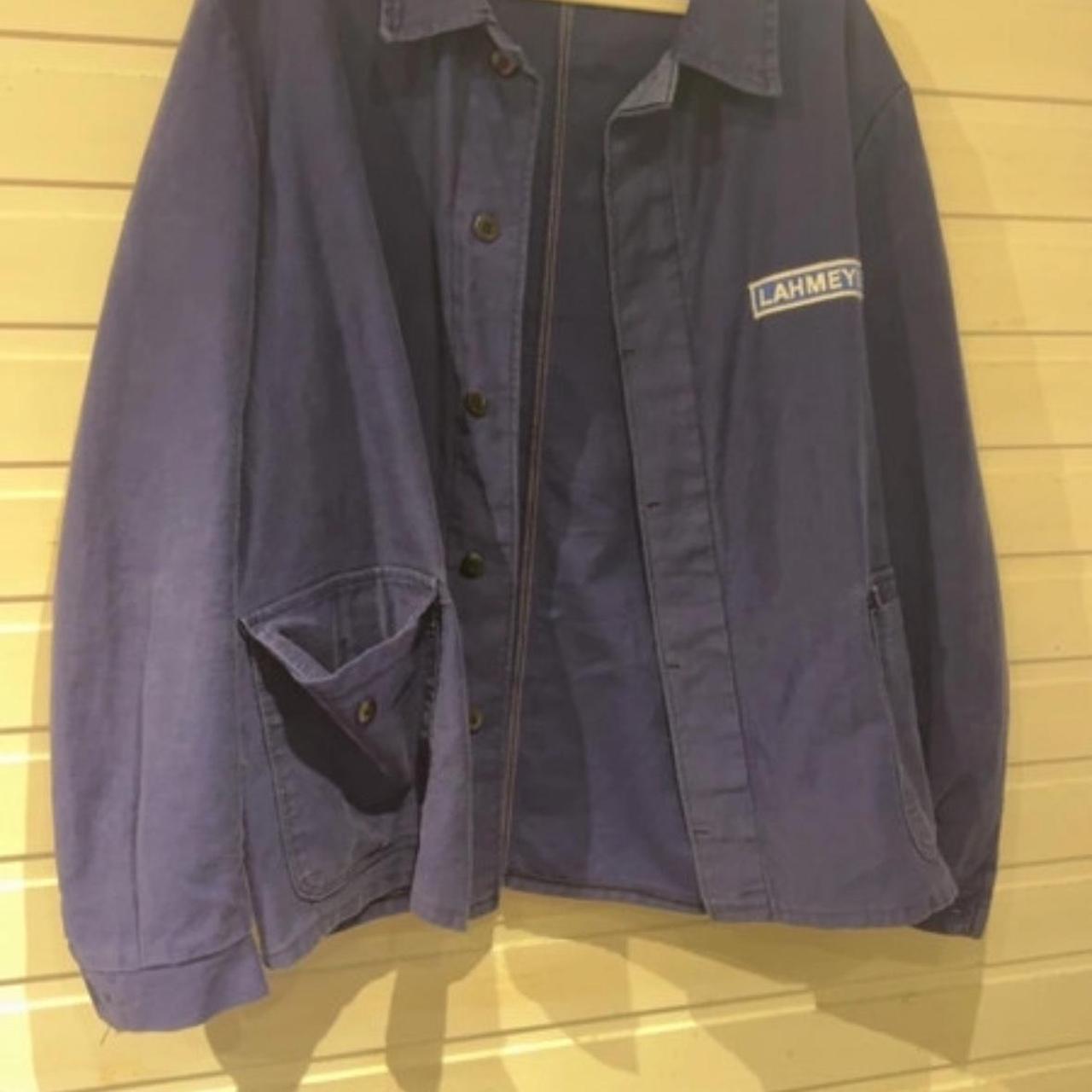 Navy Work Jacket - Depop