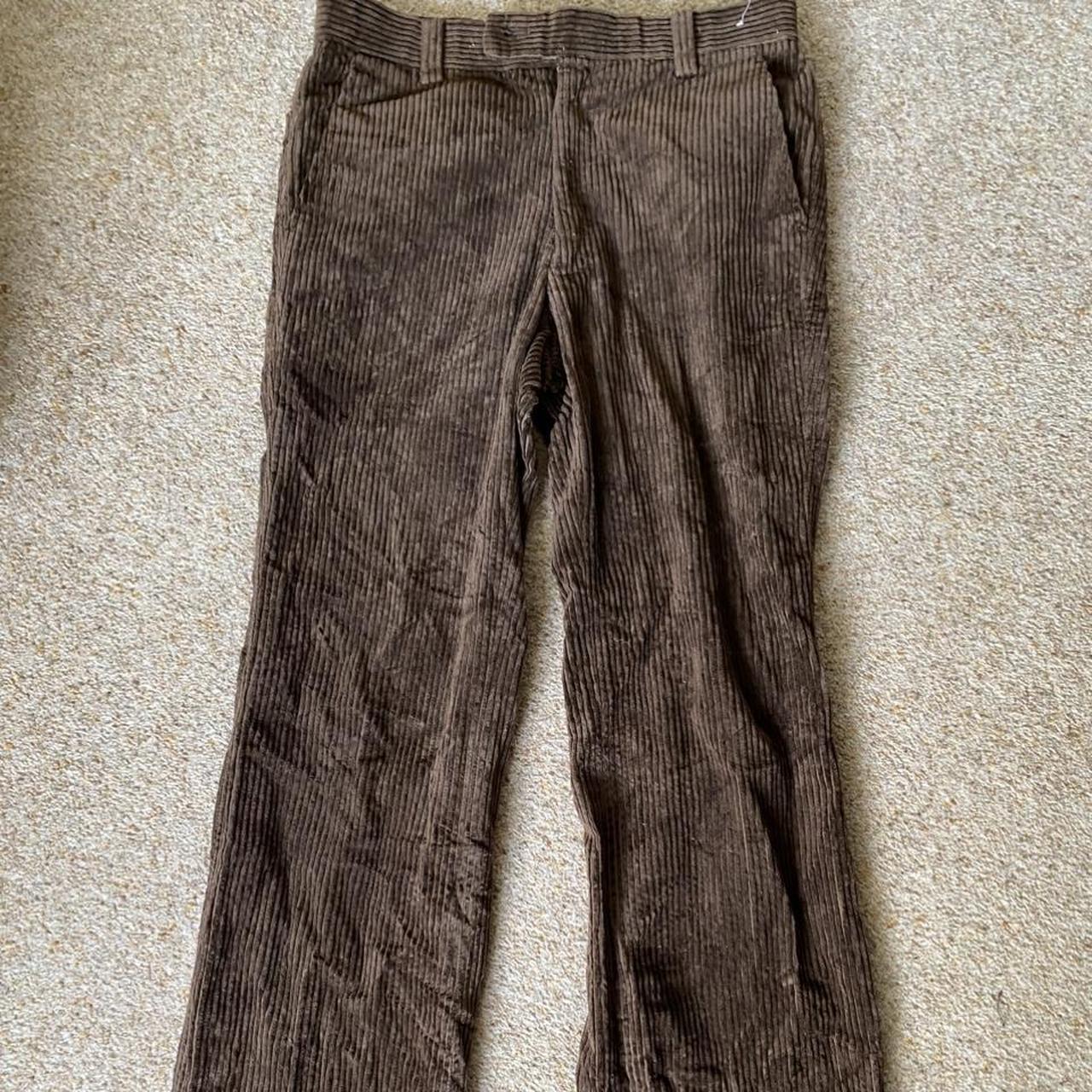 unisex brown corduroy trousers #grandpacore... - Depop
