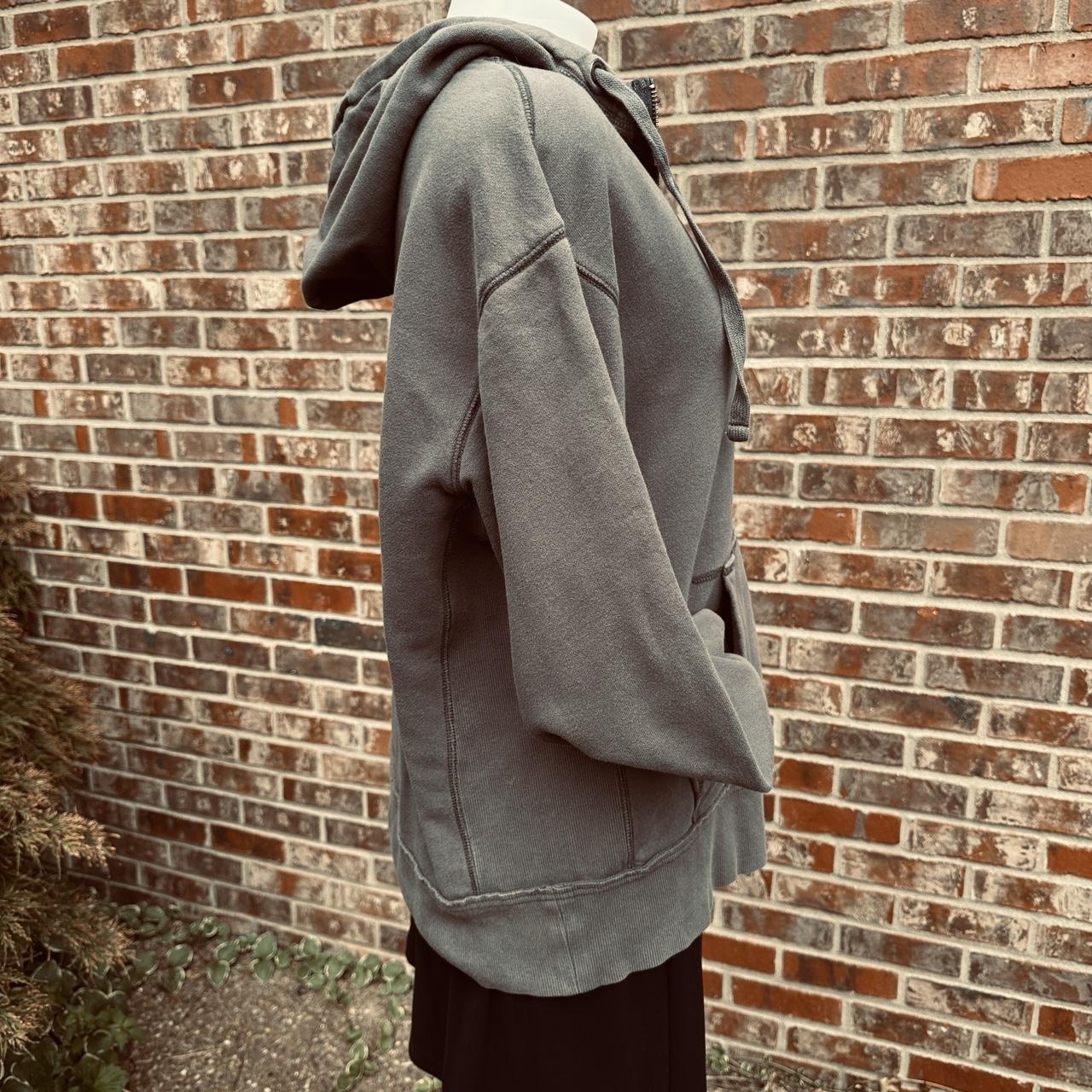 Grey hoodie size medium zipper front very nice with... - Depop