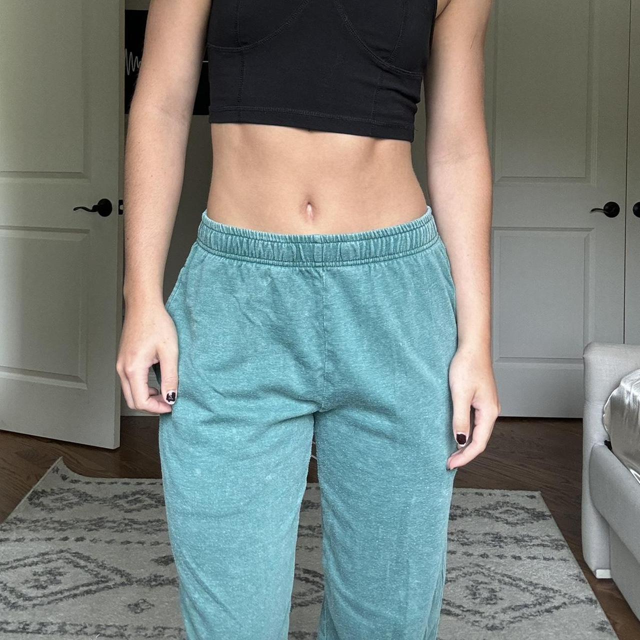 Teal sweatpants that cuff from Target Genuinely so... - Depop