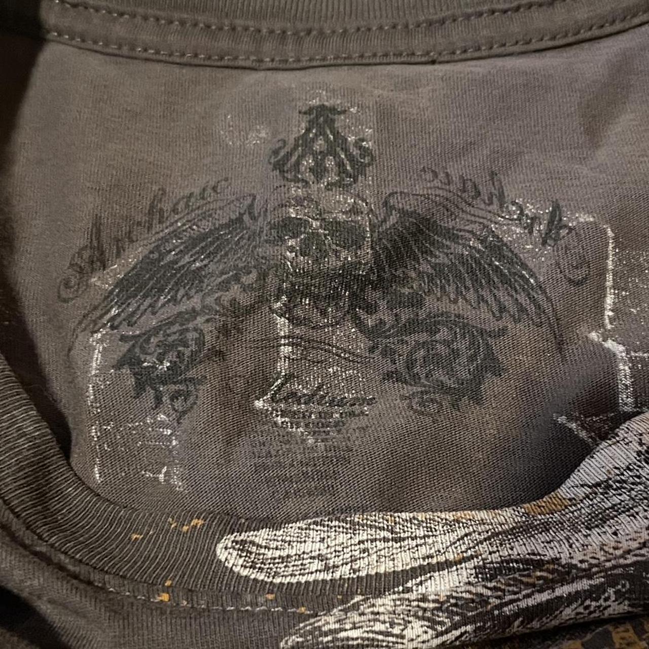 Archaic affliction style layered t shirt Size... - Depop