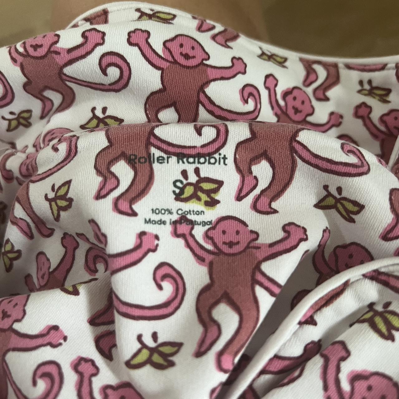Roller rabbit pink monkey pajamas - sold out on... - Depop
