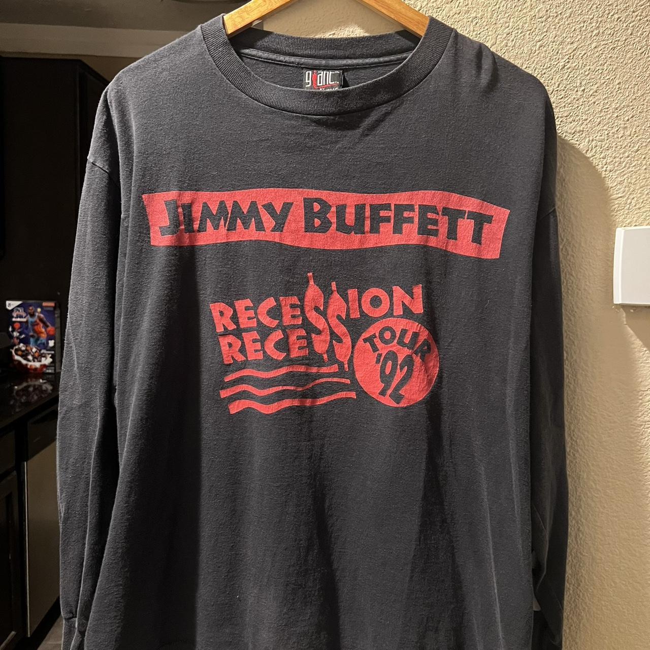Vintage Recession Tour Jimmy Buffett Giant Tag... - Depop