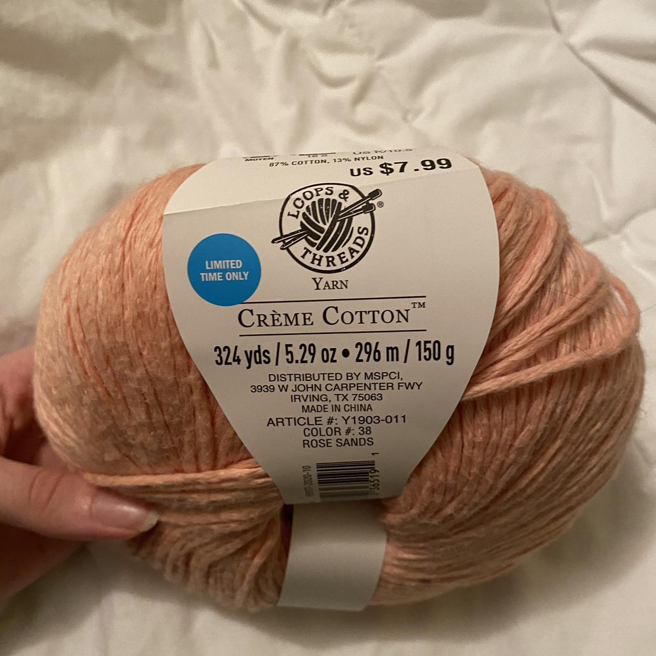 Loops and Threads crème cotton yarn in light pink.... - Depop