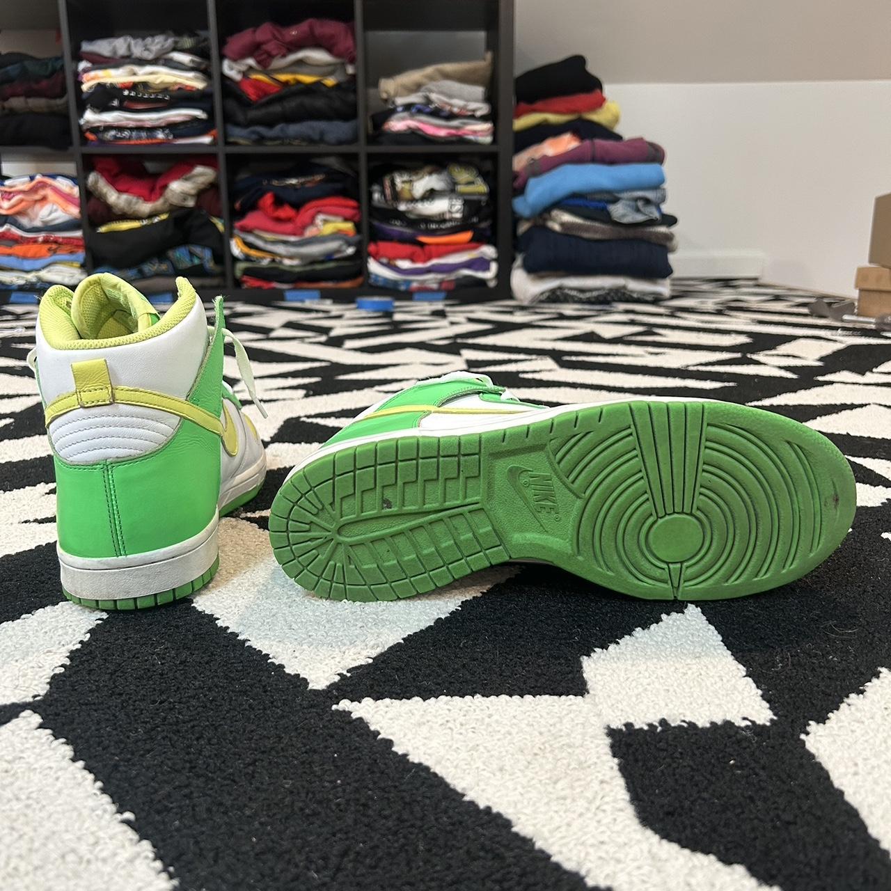 Vintage Nike Dunk High Premium SB Lime Green Neon... - Depop