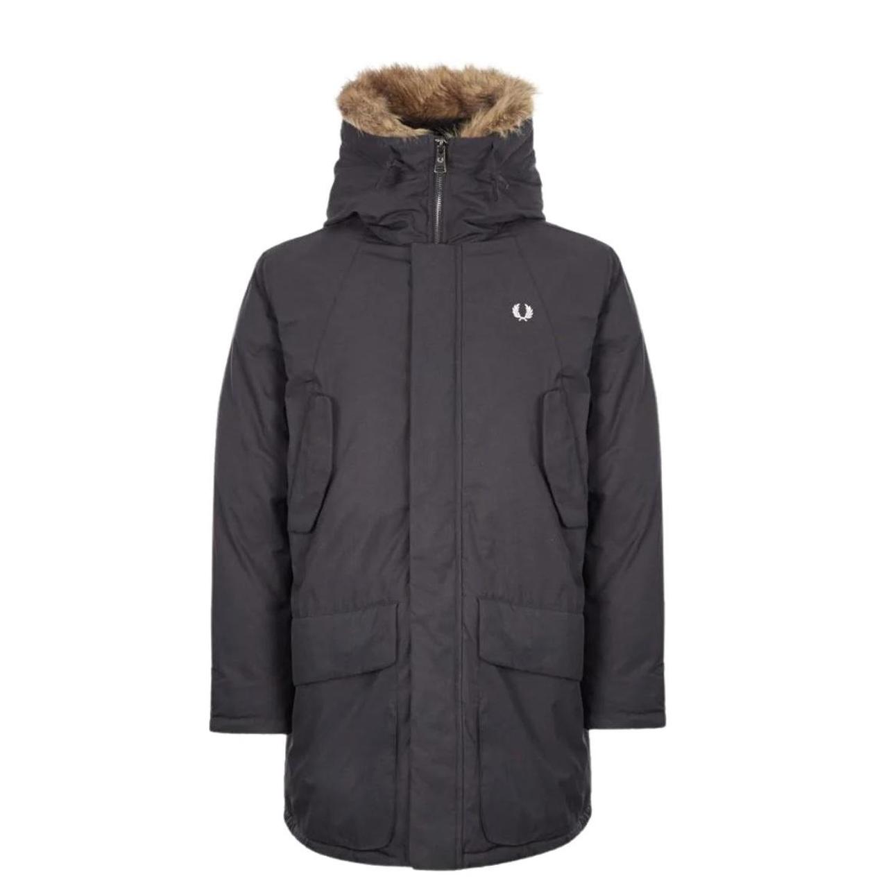 Fred Perry Men's Black Coat | Depop