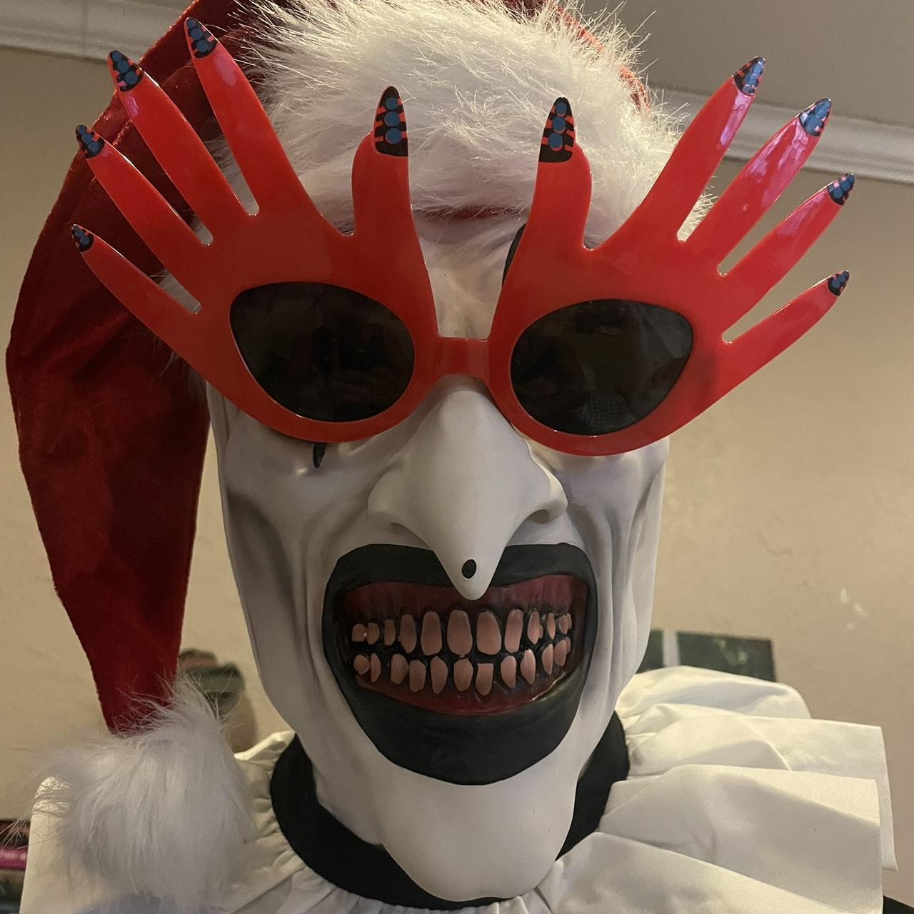 Two Terrifier glasses. Red hands and Christmas Tree.... | Depop