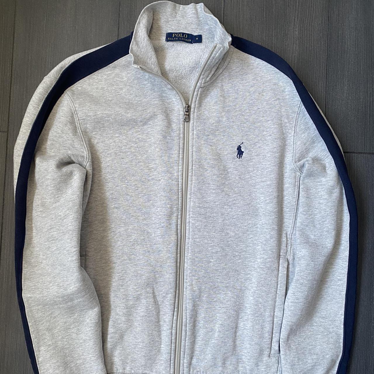 Men’s Polo Ralph Lauren Zip-Up Track Jacket in Grey... - Depop