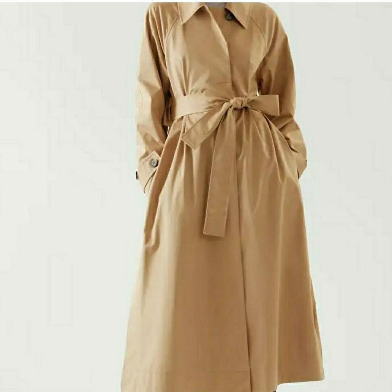 Cos Womens Regular-Fit Twill Trench Coat Beige UK... - Depop