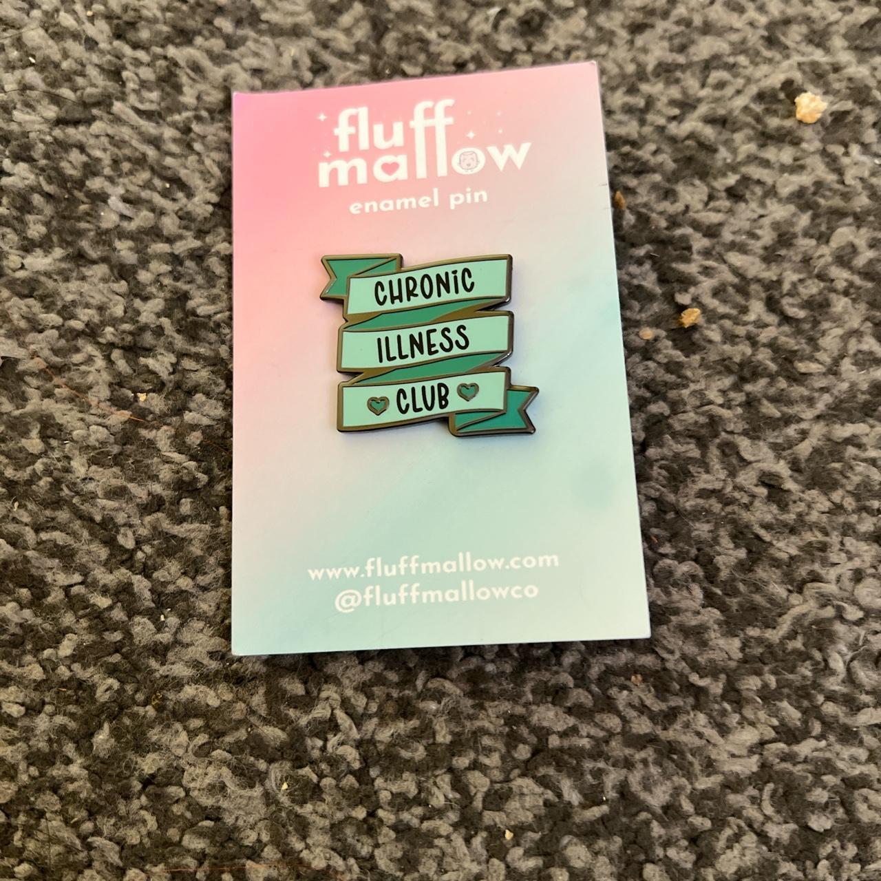 Fluffmallow enamel pin. chronic illness club enamel... - Depop