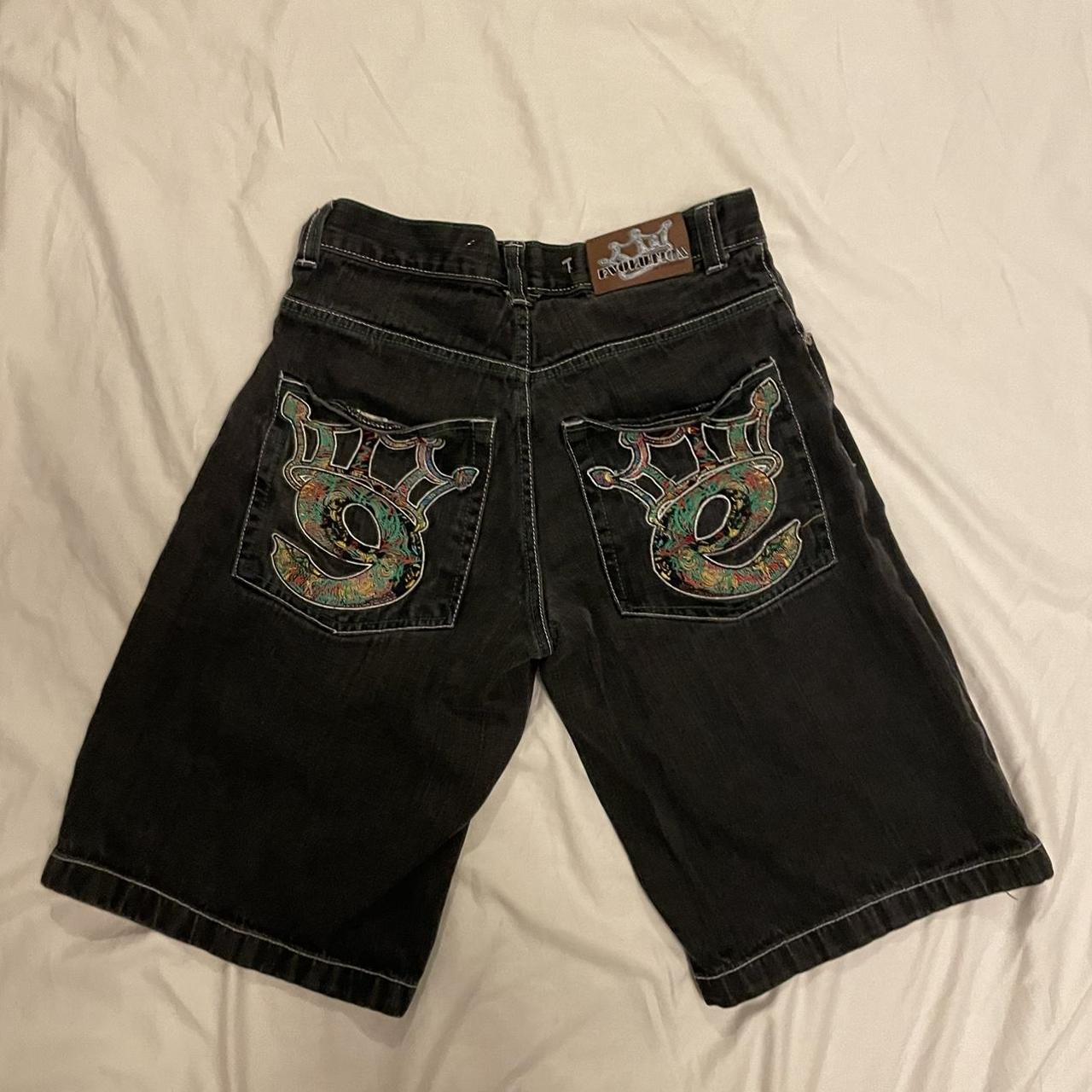 evolution jean shorts jorts size 32 good condition... - Depop