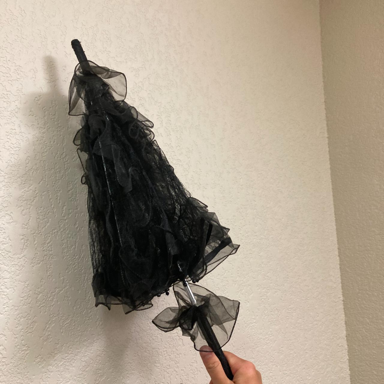 black lacy gothic parasol super cute for gothic... - Depop