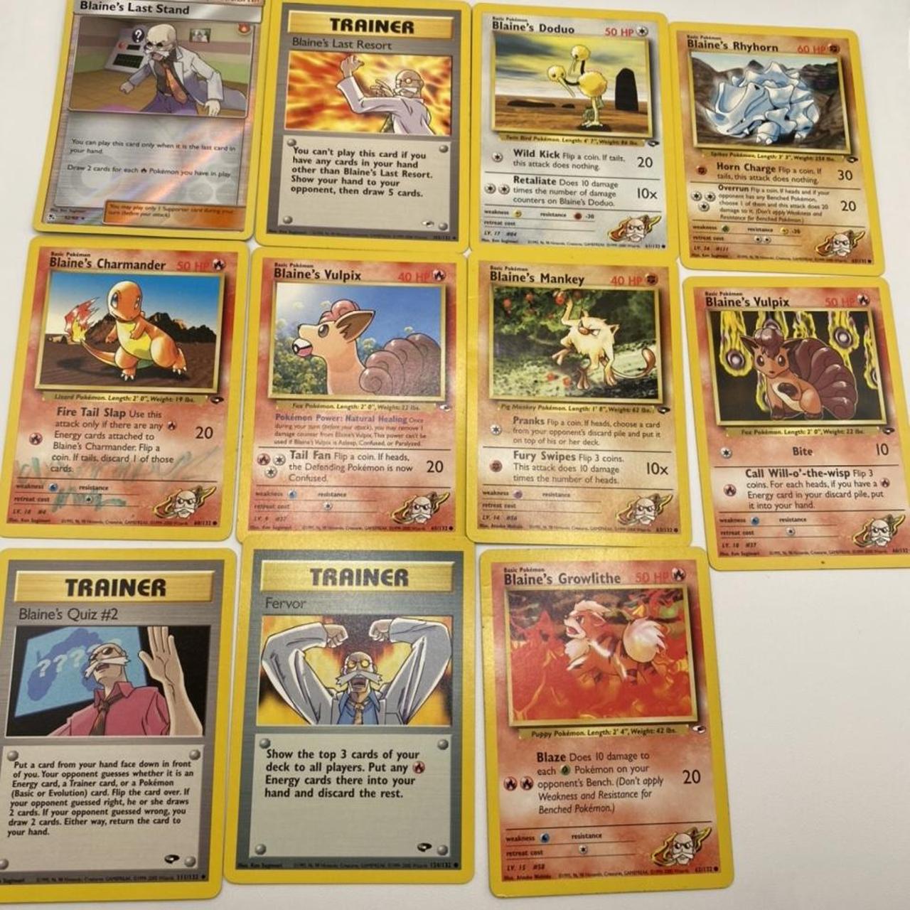 11 Blaine Original Pokémon Cards. PLEASE READ. The... - Depop
