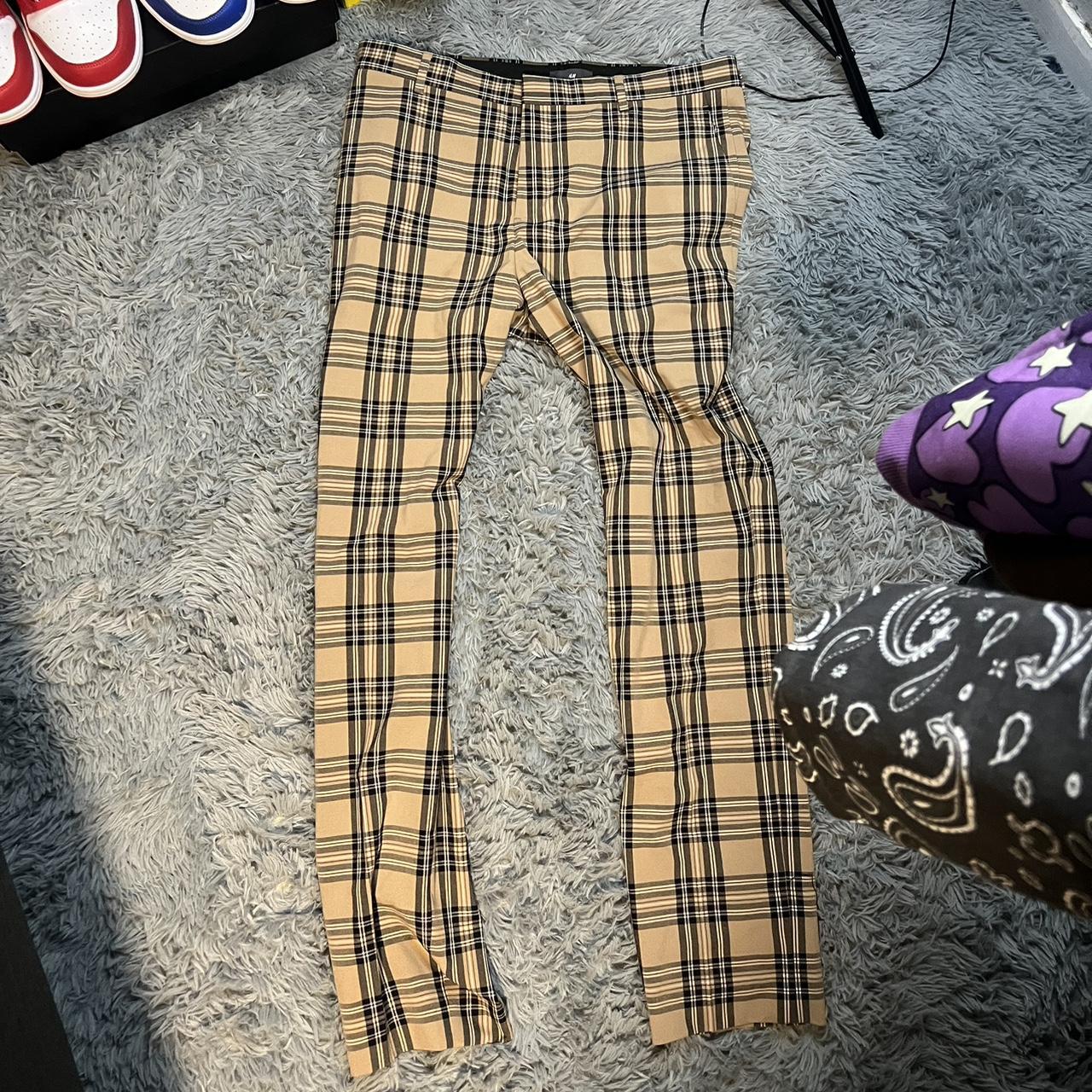 Size 34 soft fit lightweight pants #Plaid #casual... - Depop