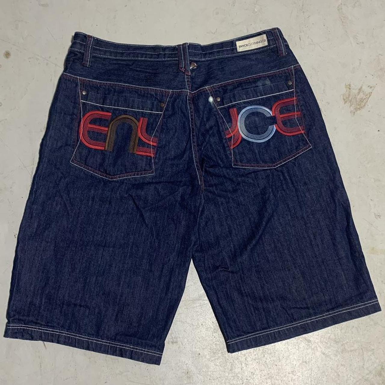 Baggy Enyce jorts y2k spell out measured to 42 inch... - Depop