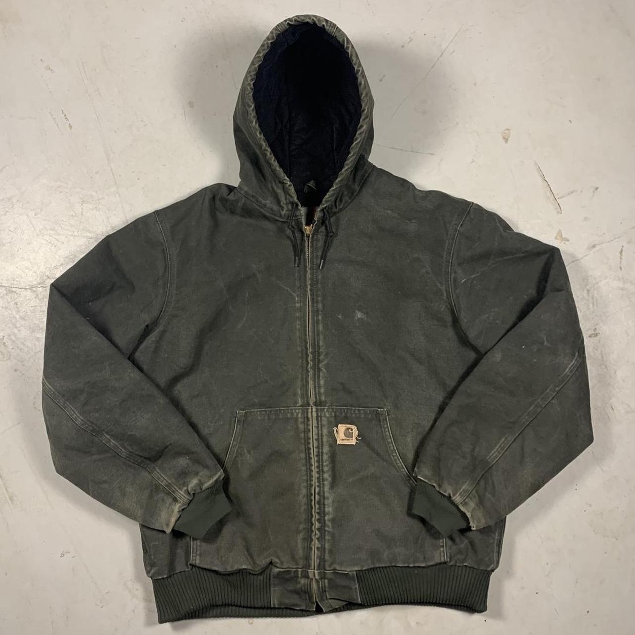 Carhartt J130 Mos green hooded jacket Size L tall,... | Depop
