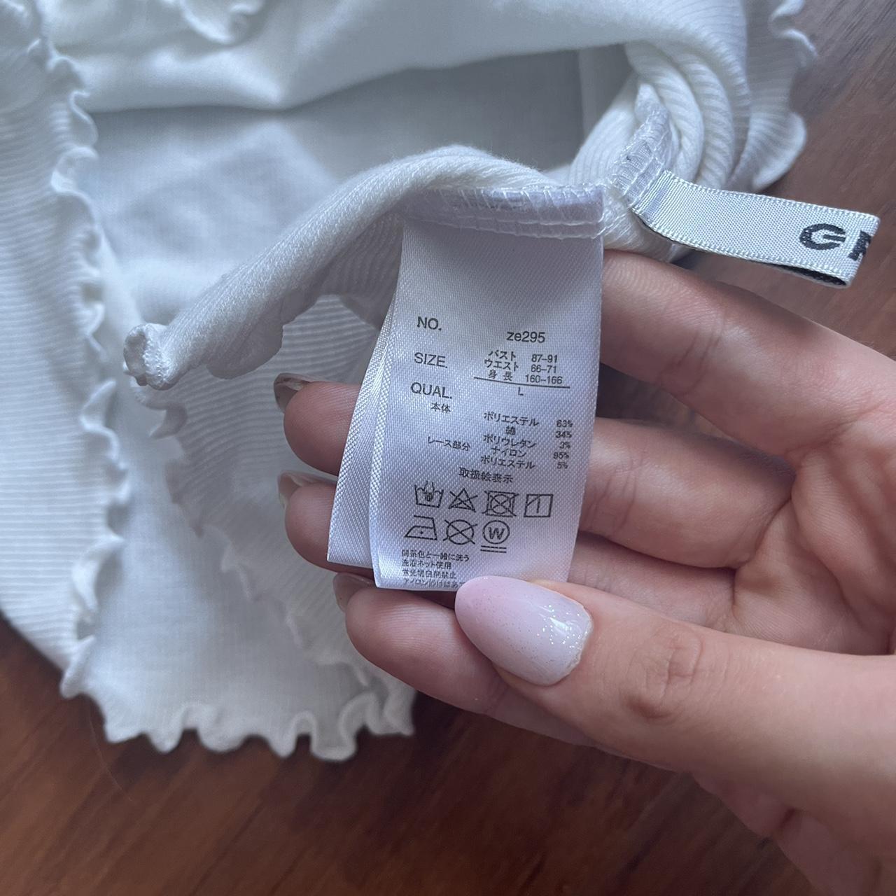 Japanese white lace ribbon cami U.S. Medium,... - Depop