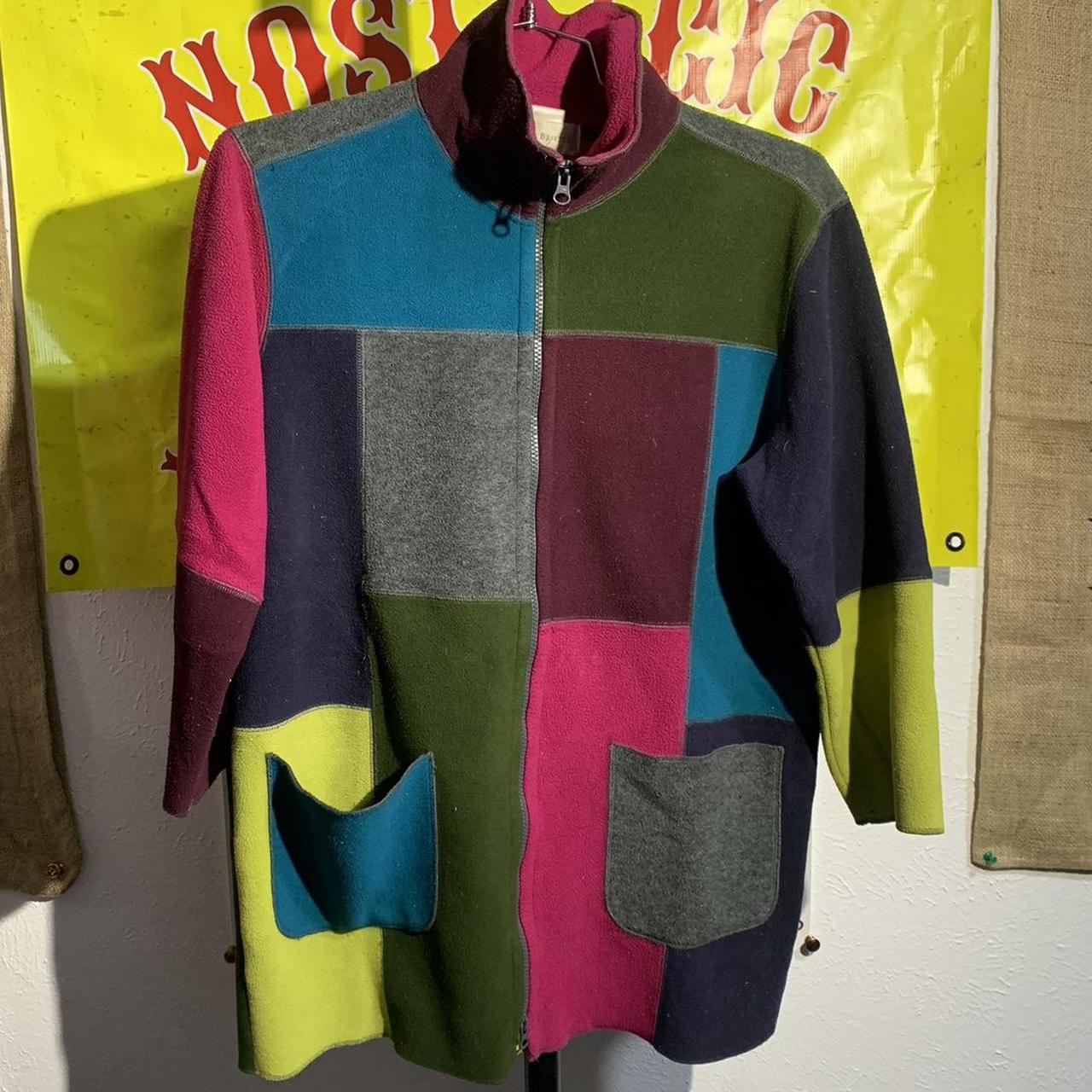 Multicolor/patch Susan Bristol zip up jacket size... - Depop