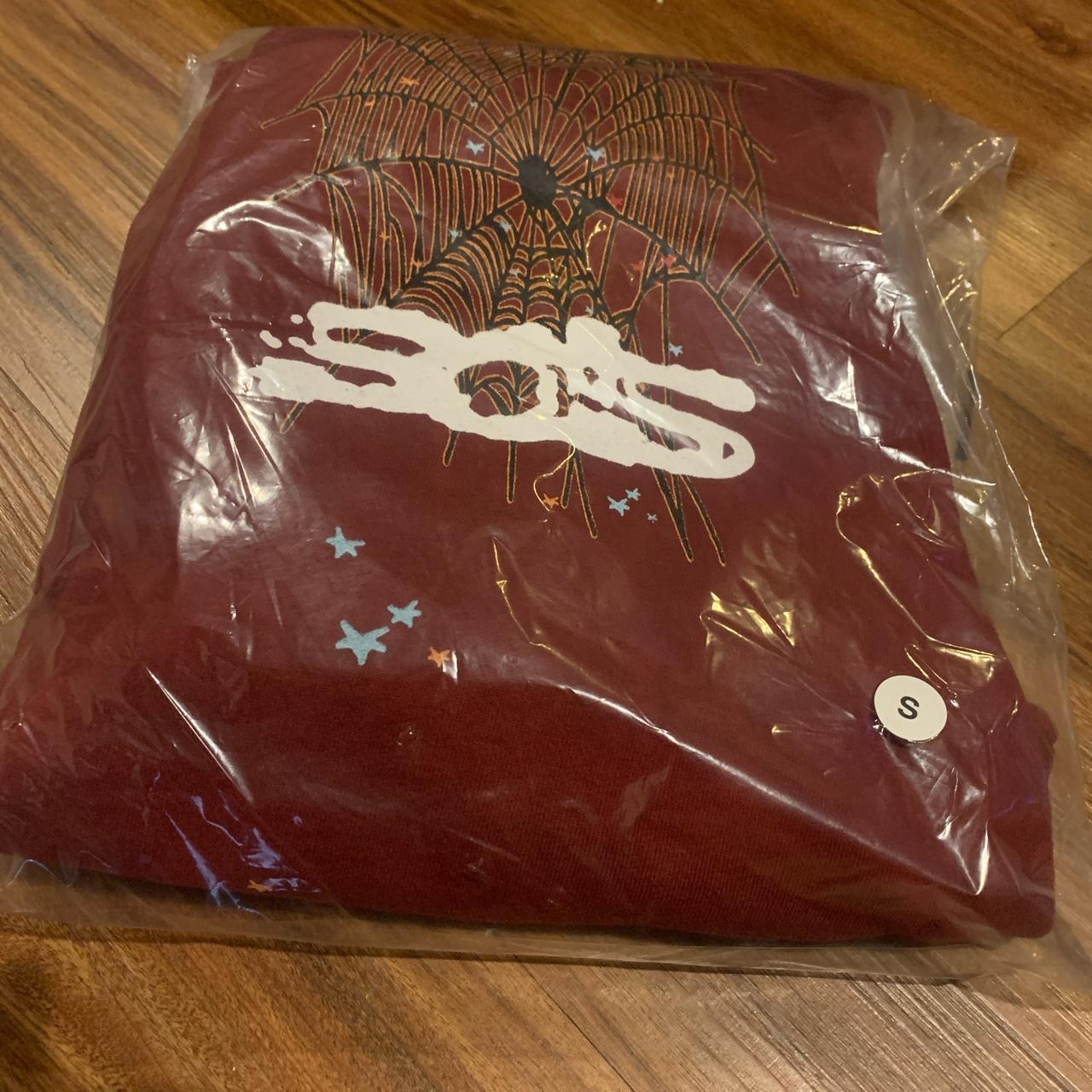 Sp5der maroon sweatpants new with tags - Depop