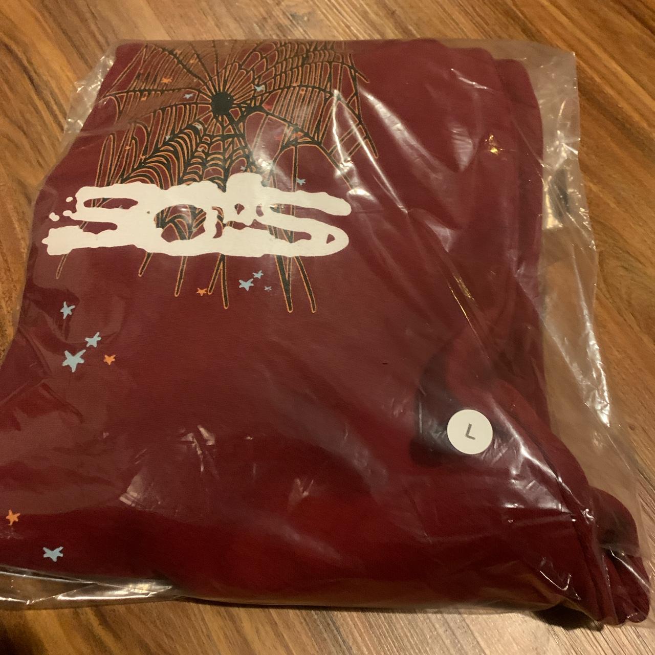 Sp5der maroon sweatpants new with tags - Depop