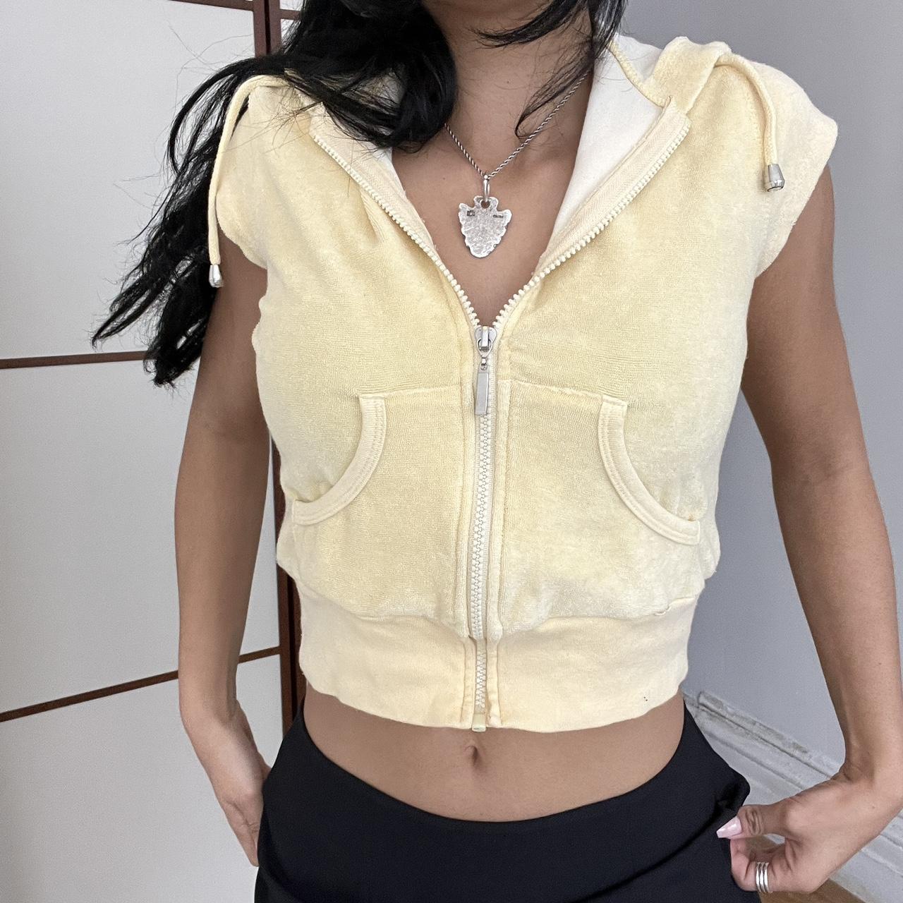 y2k terry cloth zip up 💐 soooo perfect size: xs in... - Depop