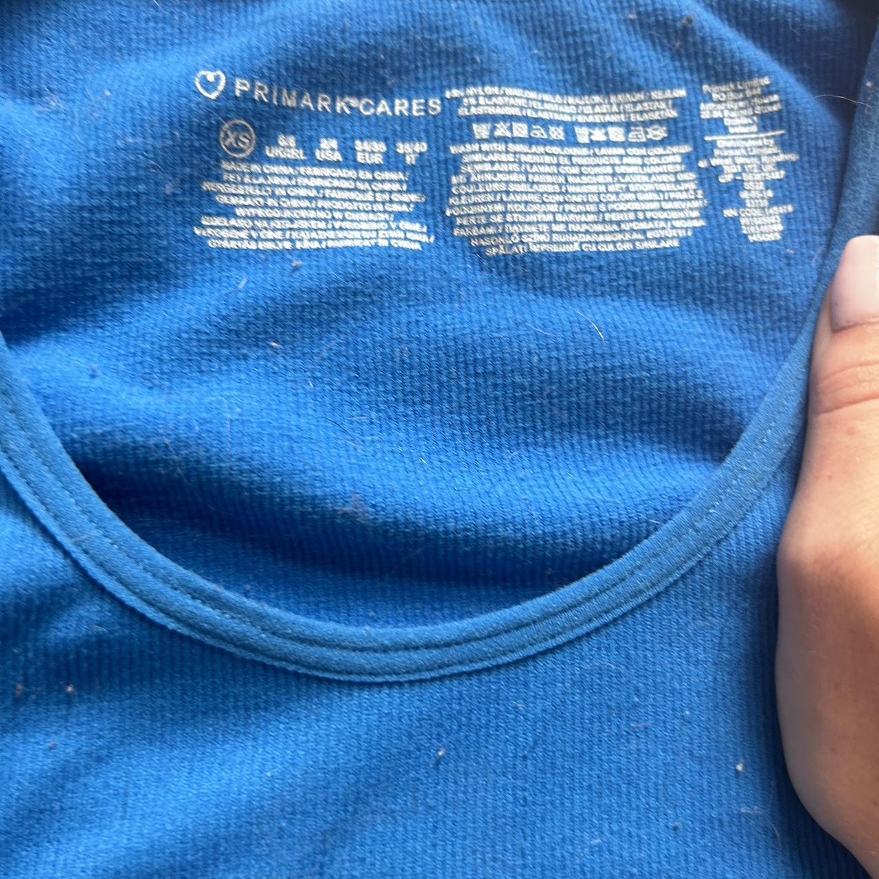 primark ribbed blue scoop neck top there is some... - Depop