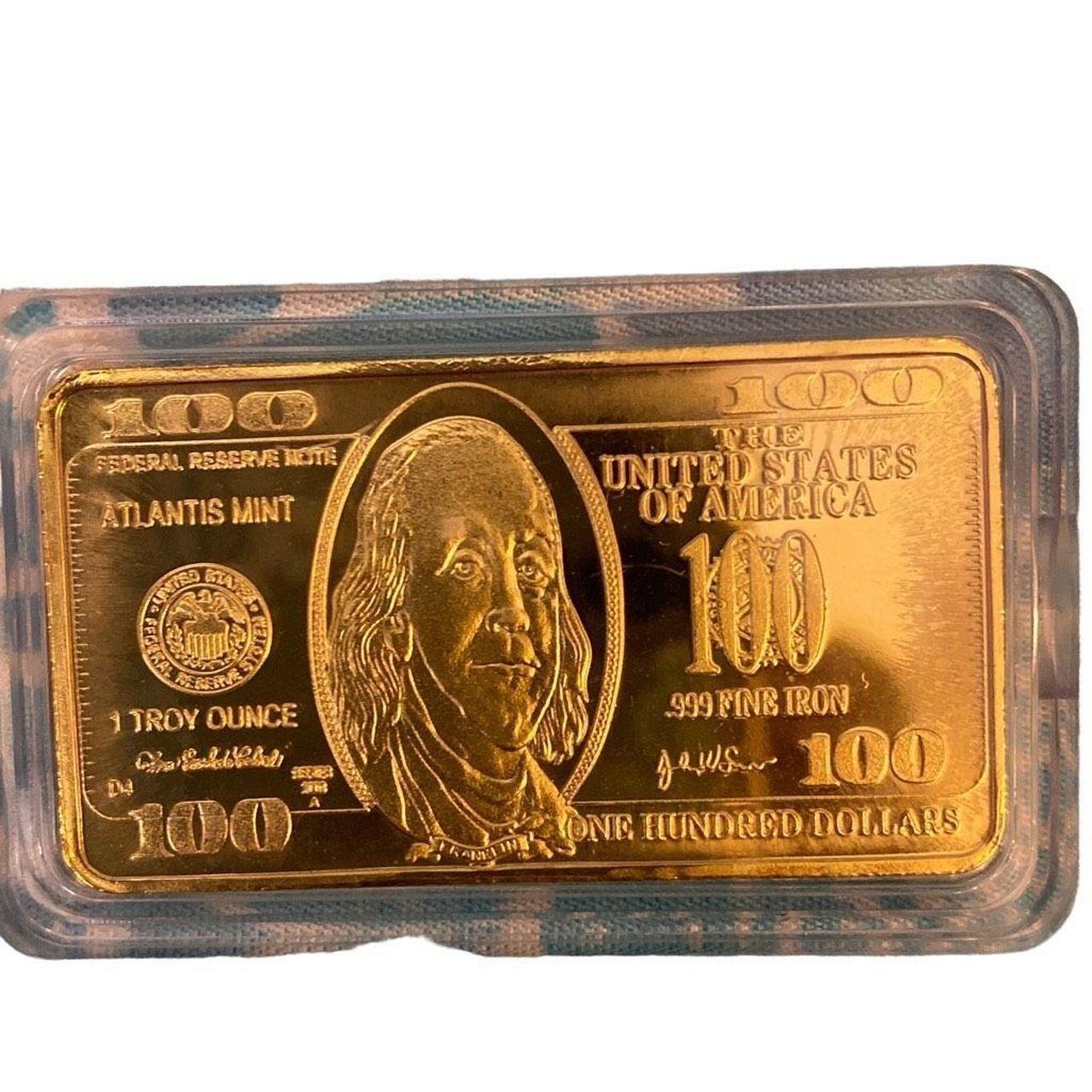 USA 999 Fine Iron One Troy Ounce Bullion Bar Gold... | Depop