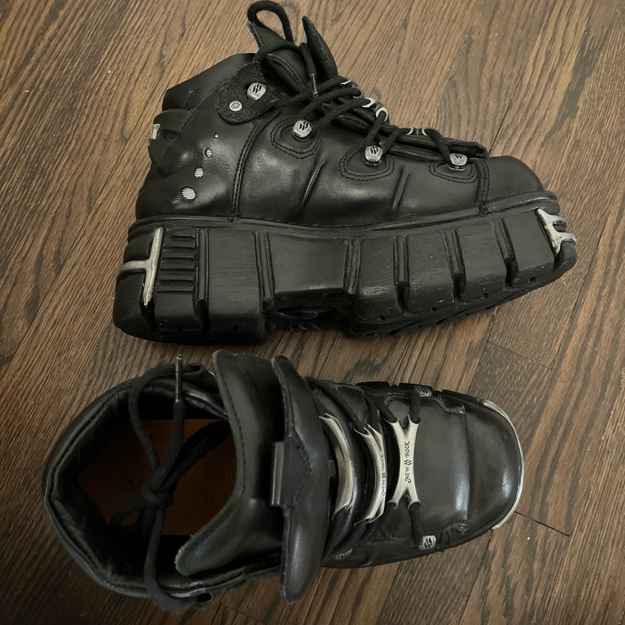 New rock black platforms size 40 fits me a little... - Depop