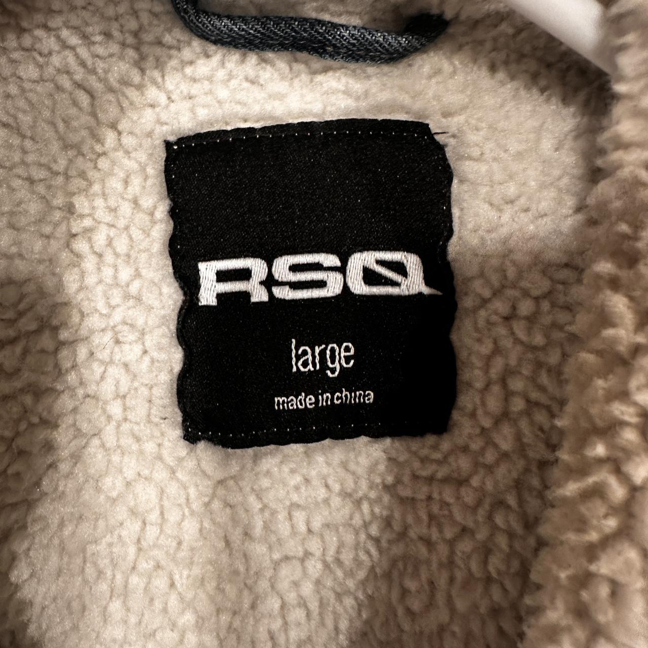 Denim Sherpa Trucker Jacket Size L RSQ brand - Depop