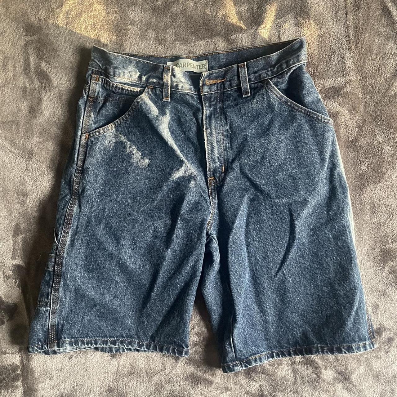 blue jorts needs a little iron on the bottom and... | Depop
