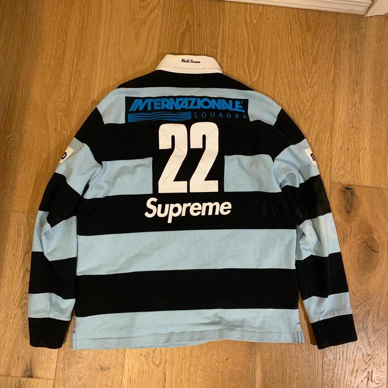 Supreme Rugby Jersey | Stains Shown in... - Depop