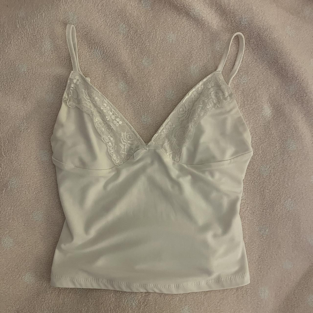 White fox tank top with bow Size xsmall Message me... - Depop