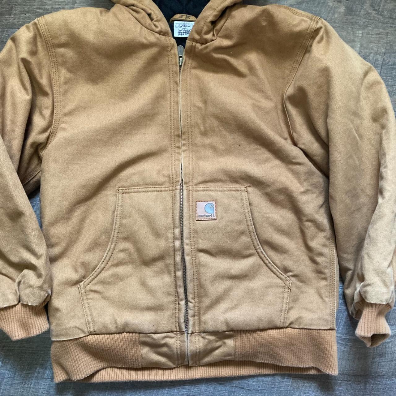 Carhartt Brown and Khaki Jacket | Depop