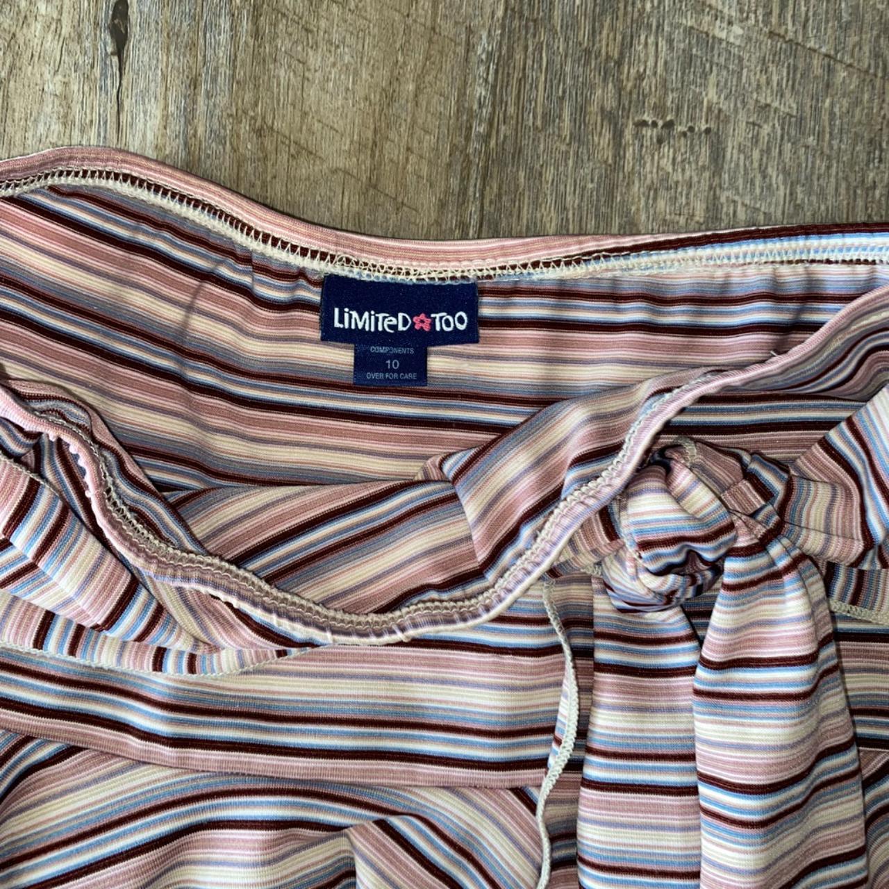 Limited Too Women's Cream and Pink Skirt | Depop