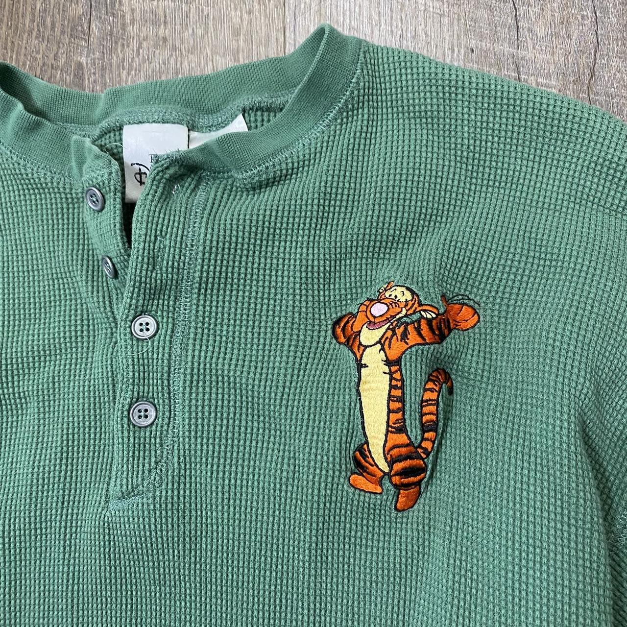 Vintage Disney Tigger Green Waffle Knit... - Depop
