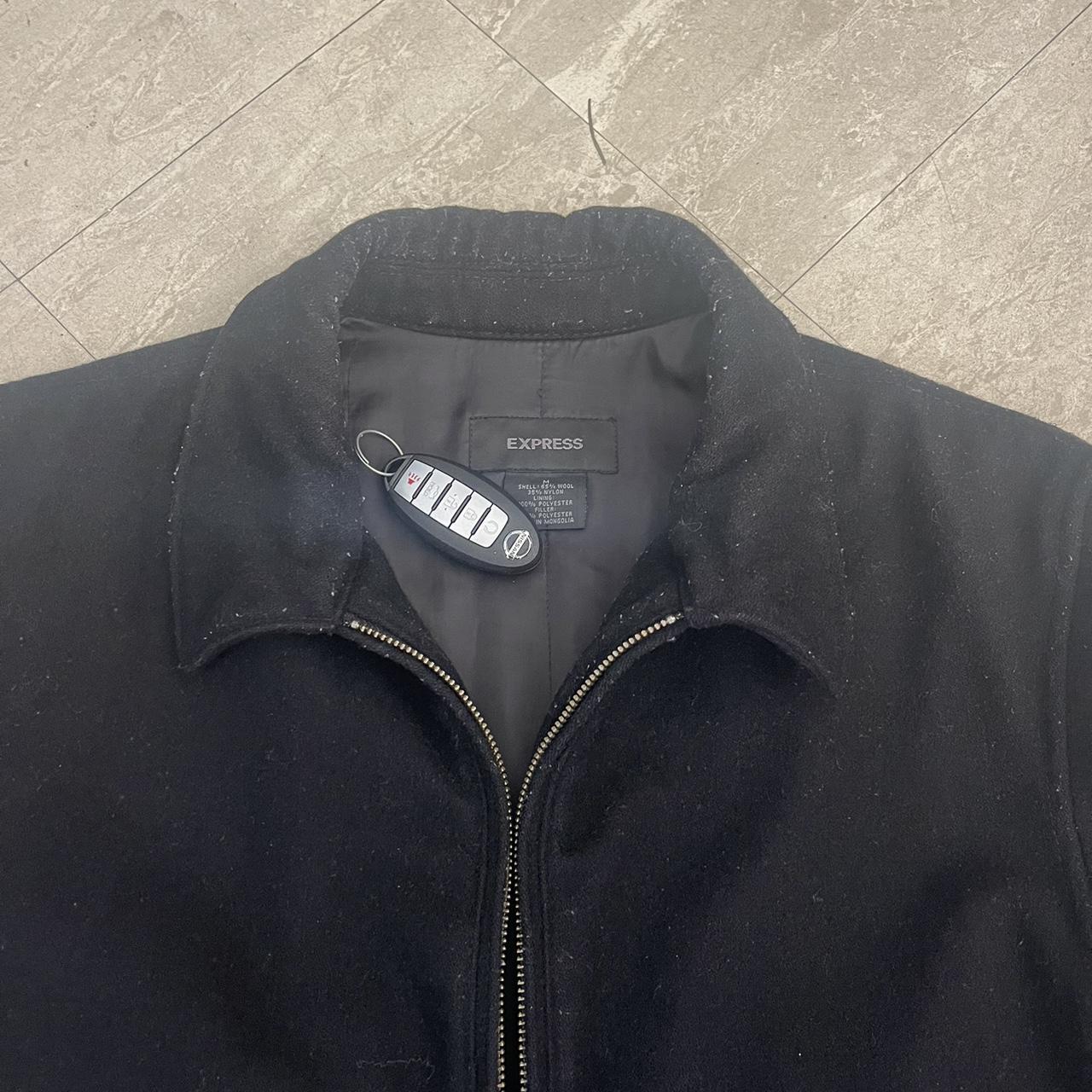 Men’s Medium black Express jacket. Wool material,... - Depop
