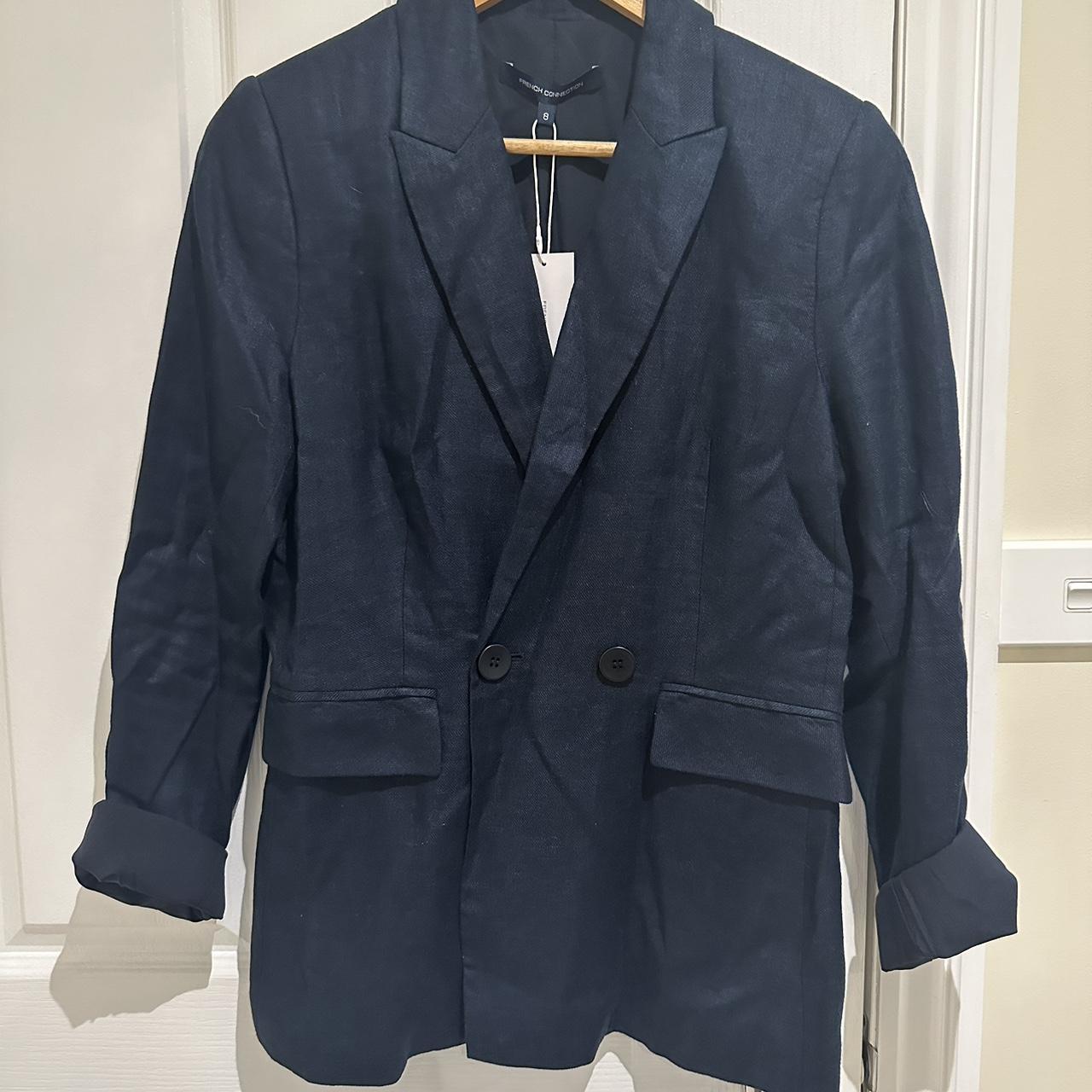 French connection navy linen blazer. New with tags.... - Depop