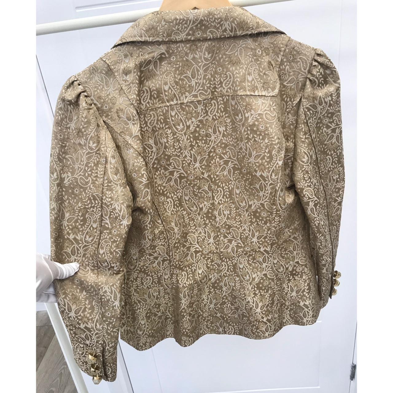 A Louis Vuitton Gold Brocade Jacket in Size... - Depop