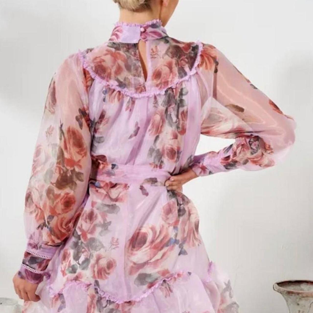 Forever unique floral hem dress absolutely immature... - Depop