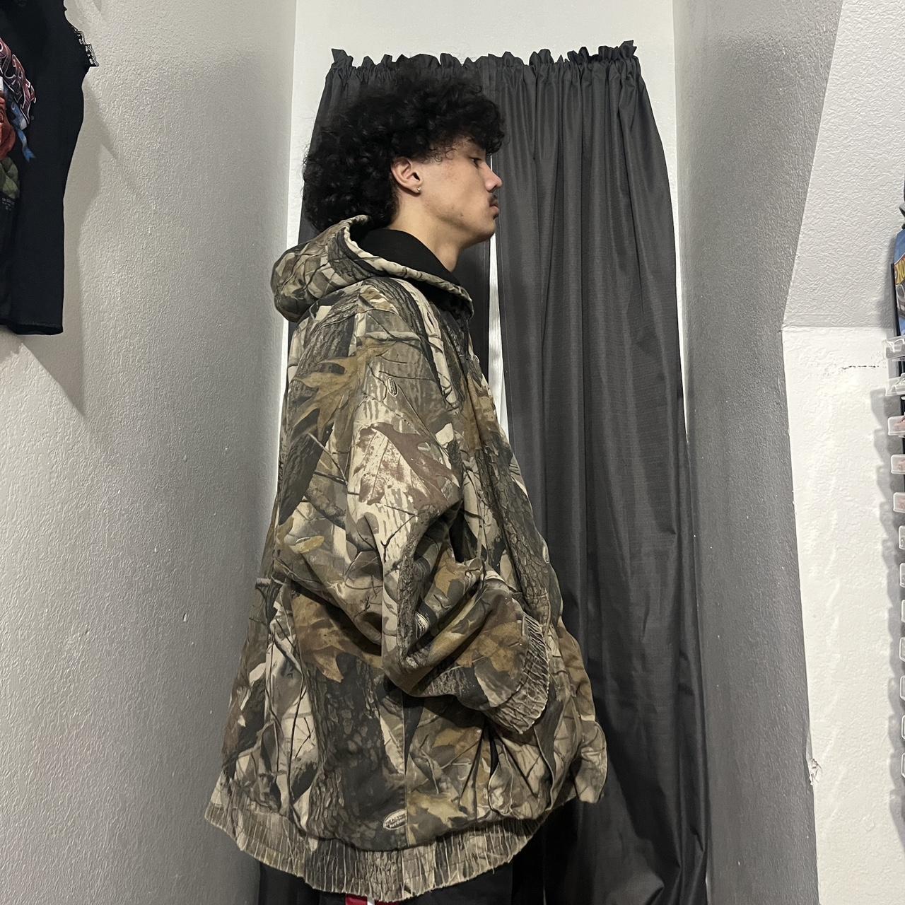 Real Tree Jacket with hood has thrashed sleeves 7/10... - Depop