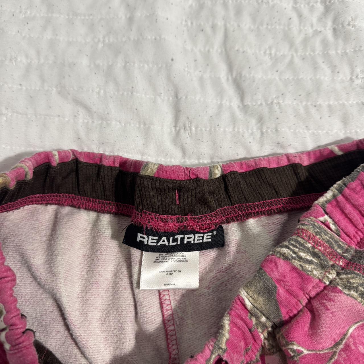 Pink Real Tree Sweats 8/10 small heel drag... | Depop