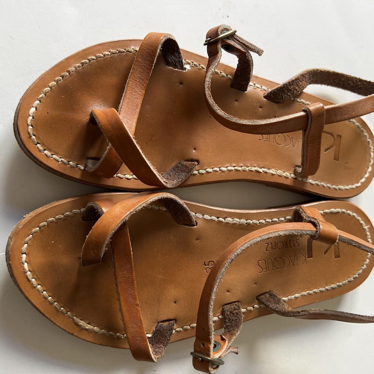 K. Jacques sandals. Size 35, natural leather. - Depop